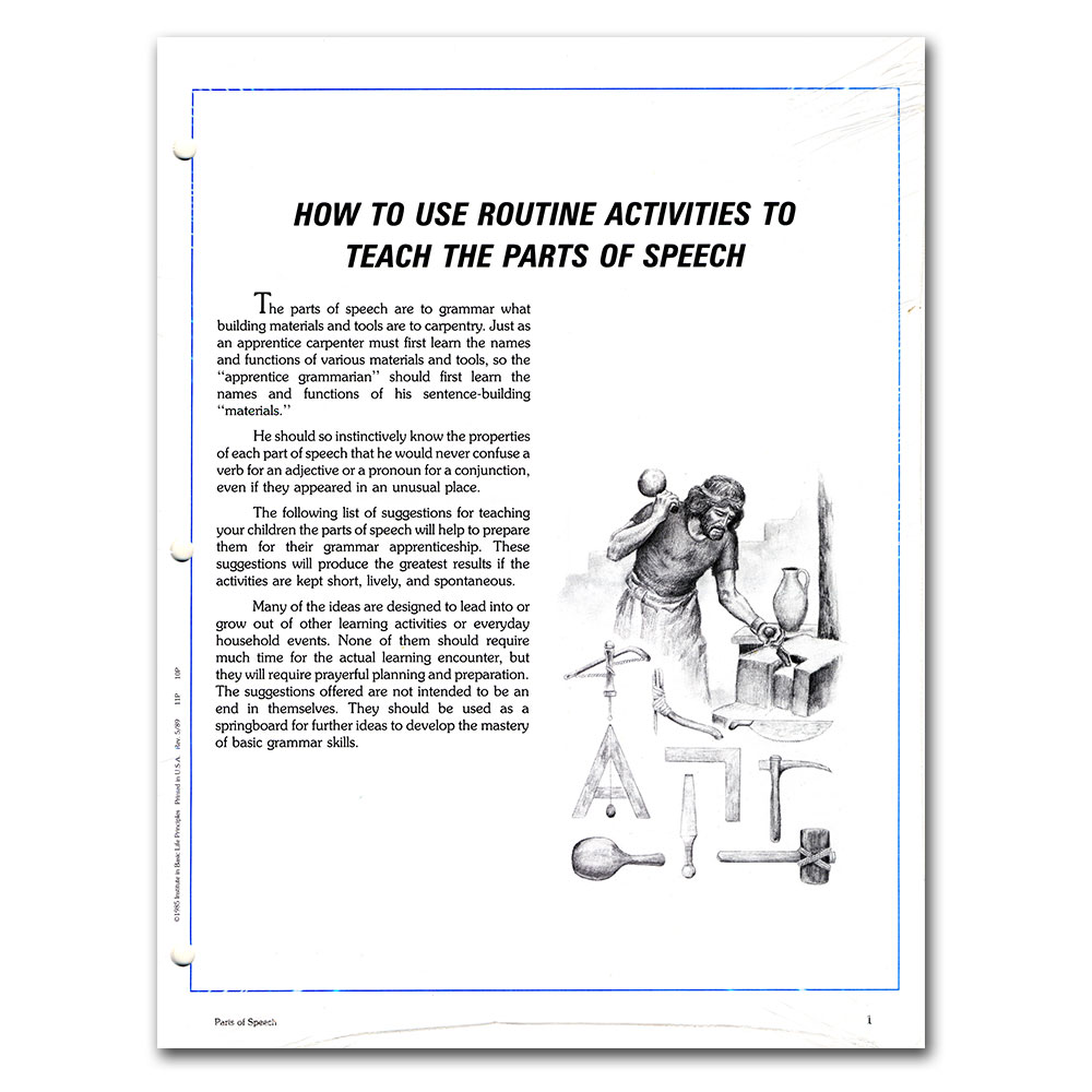 Parts Of Speech Sentence Building Activity Parts Of
